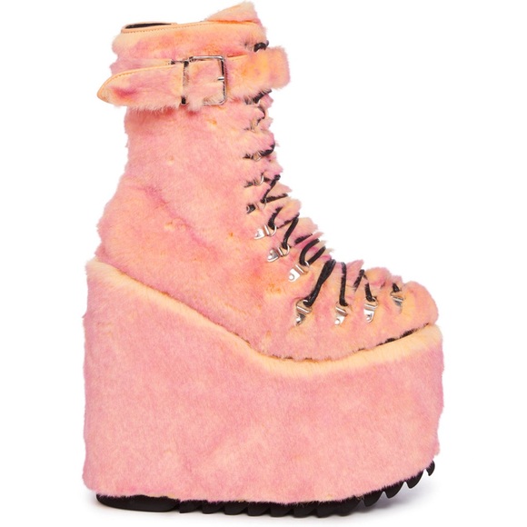 Dolls Kill | Shoes | Fluffy Platform Traitor Boots | Poshmark